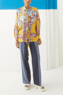 Buy Hibiscus printed shirt by Studio Rigu at Aashni and Co