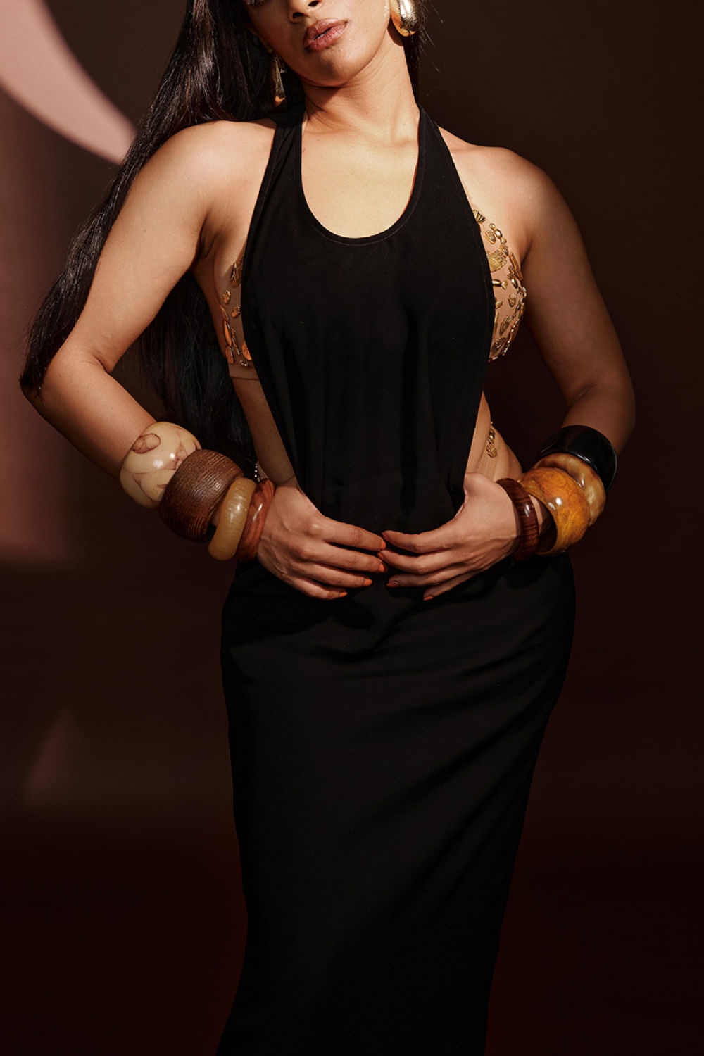 Buy Black dress and embellished bikini by Masaba at Aashni and Co