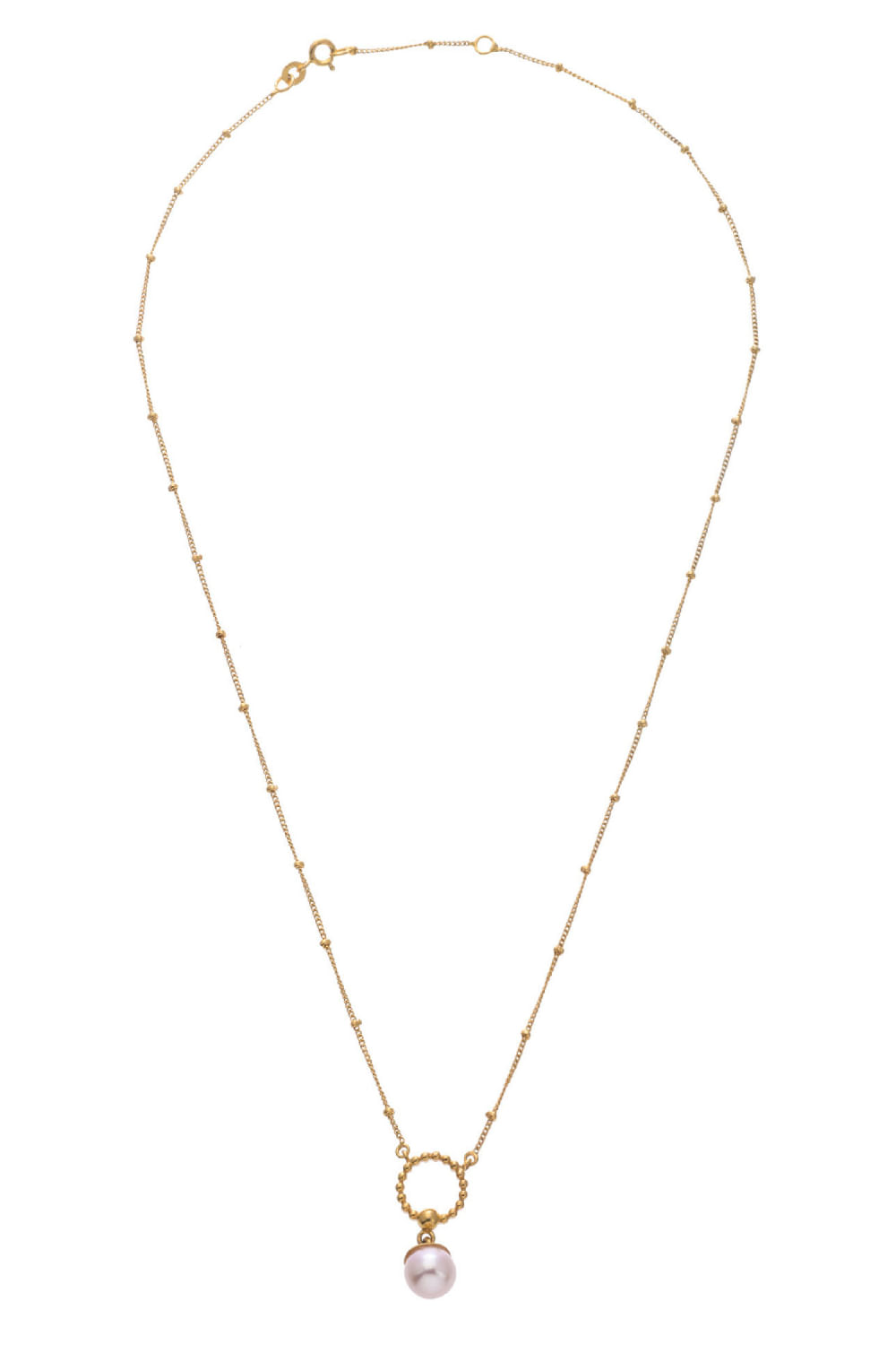 Buy Gold pearl drop pendant necklace by Ruuh Studios at Aashni and Co