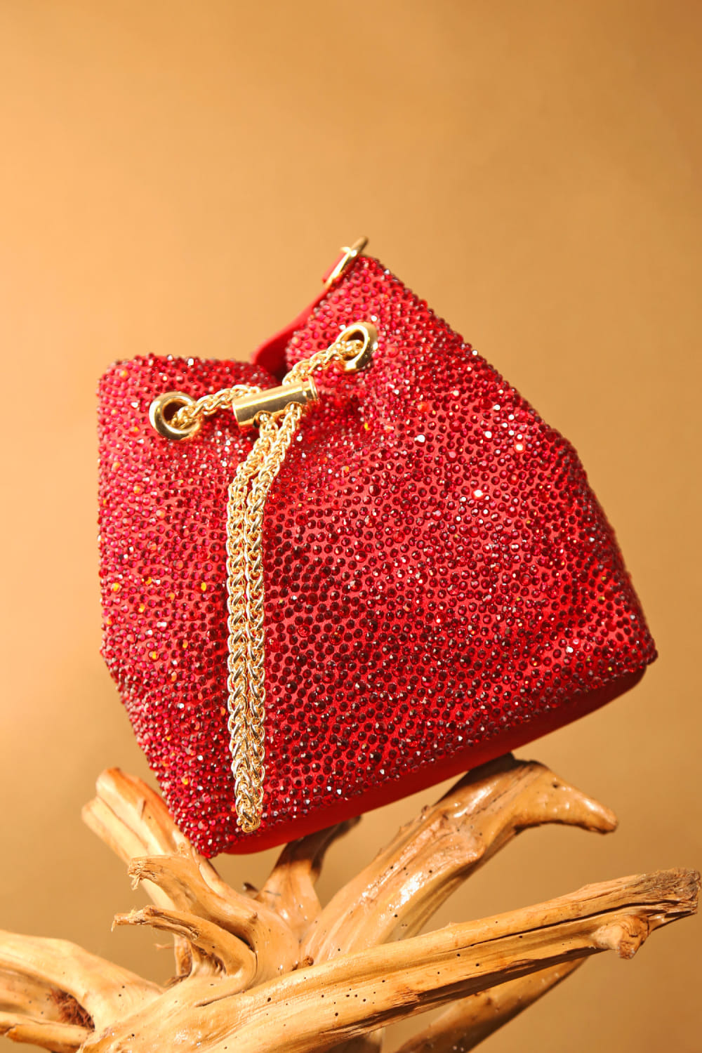 Buy Red Swarovski crystal mini bucket bag by Aloha by Pia and Sonal at ...