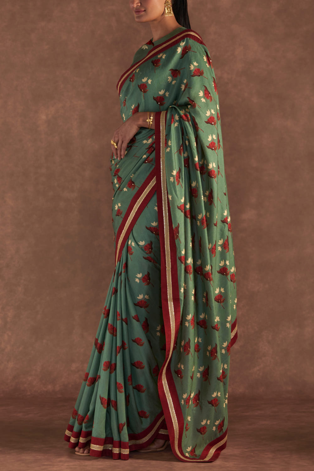 Buy Moss green floral print anarkali set by Masaba at Aashni and Co