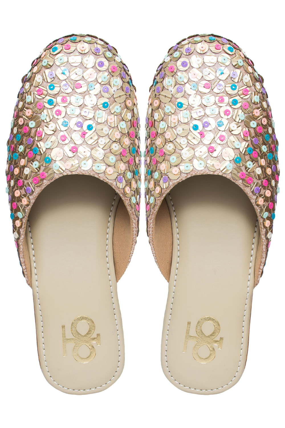 Buy Multicolour sequin embellished mule block heels by Kkarma at Aashni ...