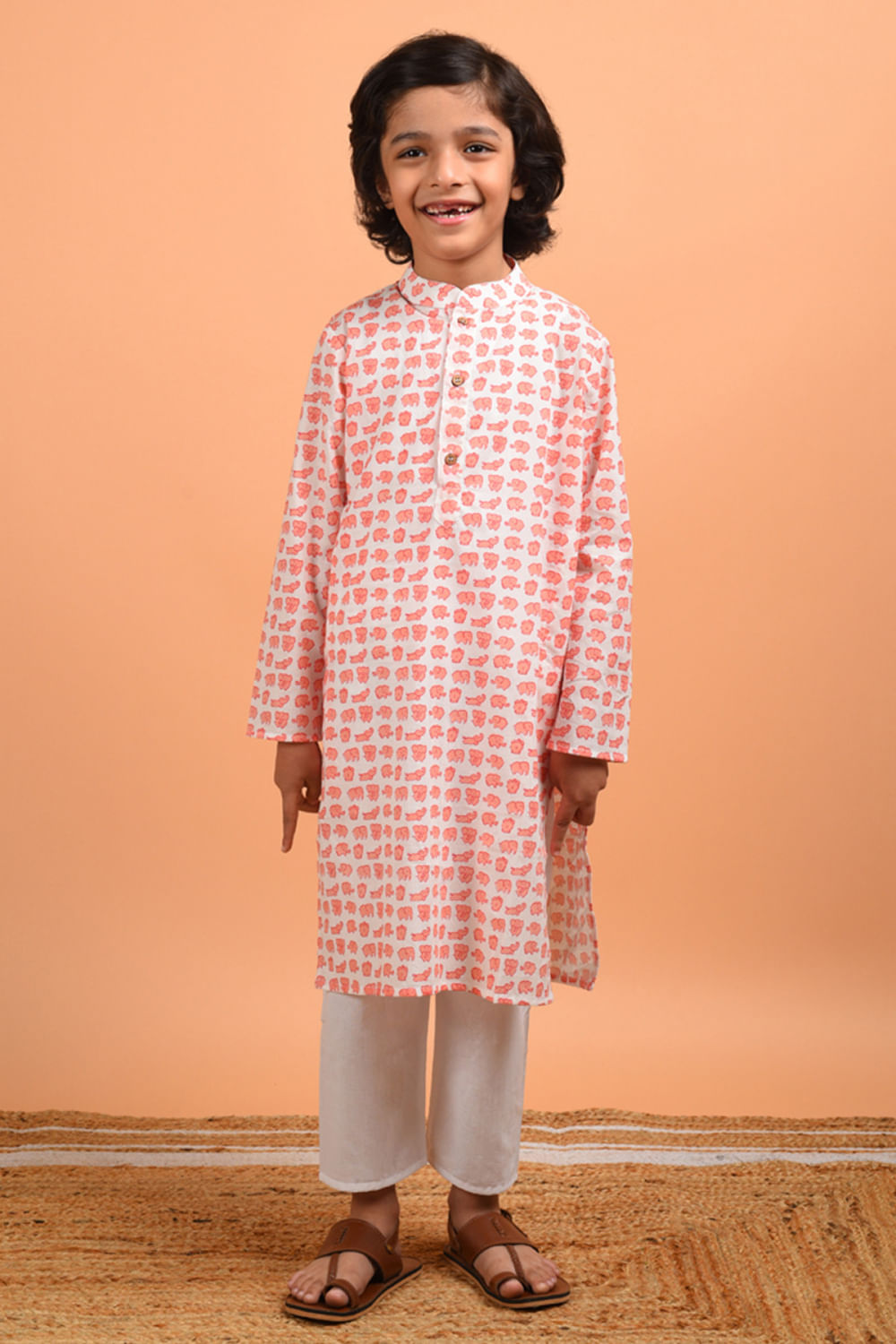 elephant pattern kurta