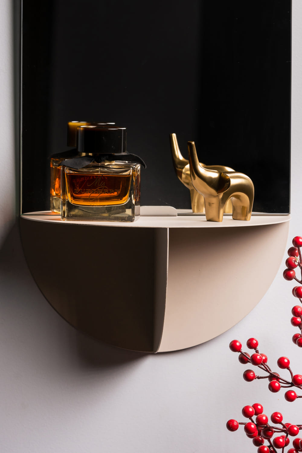 Buy White wall mount vanity mirror by S.G Home at Aashni and Co